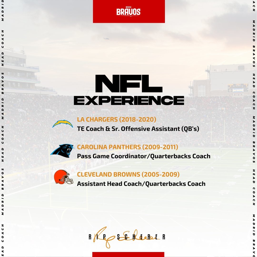 Un técnico NFL para liderar a los Madrid Bravos: Rip Scherer, anunciado ...