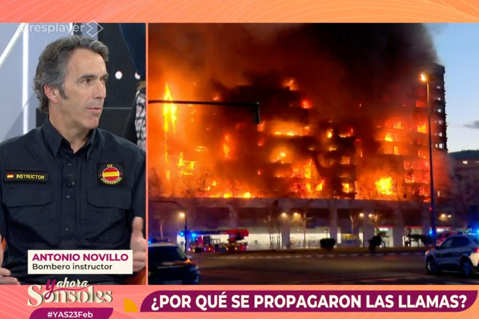 Un bombero, sobre el incendio de Valencia en 'Y ahora Sonsoles': "El ...