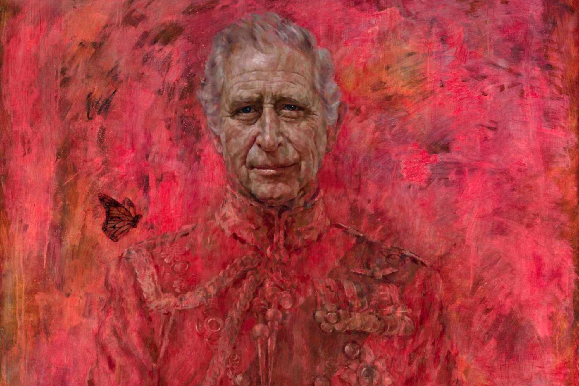 Vandalizan un retrato del rey Carlos III en la galería Philip Mould de ...