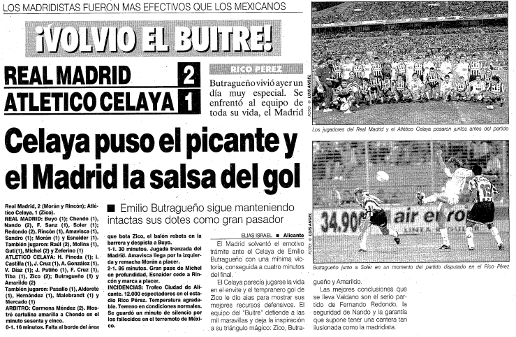 Los Galácticos de Celaya: cuando Butragueño, Míchel, Hugo Sánchez y Martín Vázquez ficharon por ...