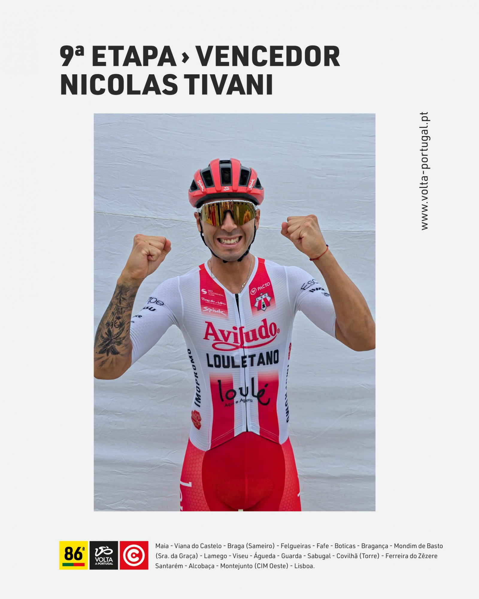 El argentino Tivani vuelve a triunfar en una etapa de la Vuelta a Portugal