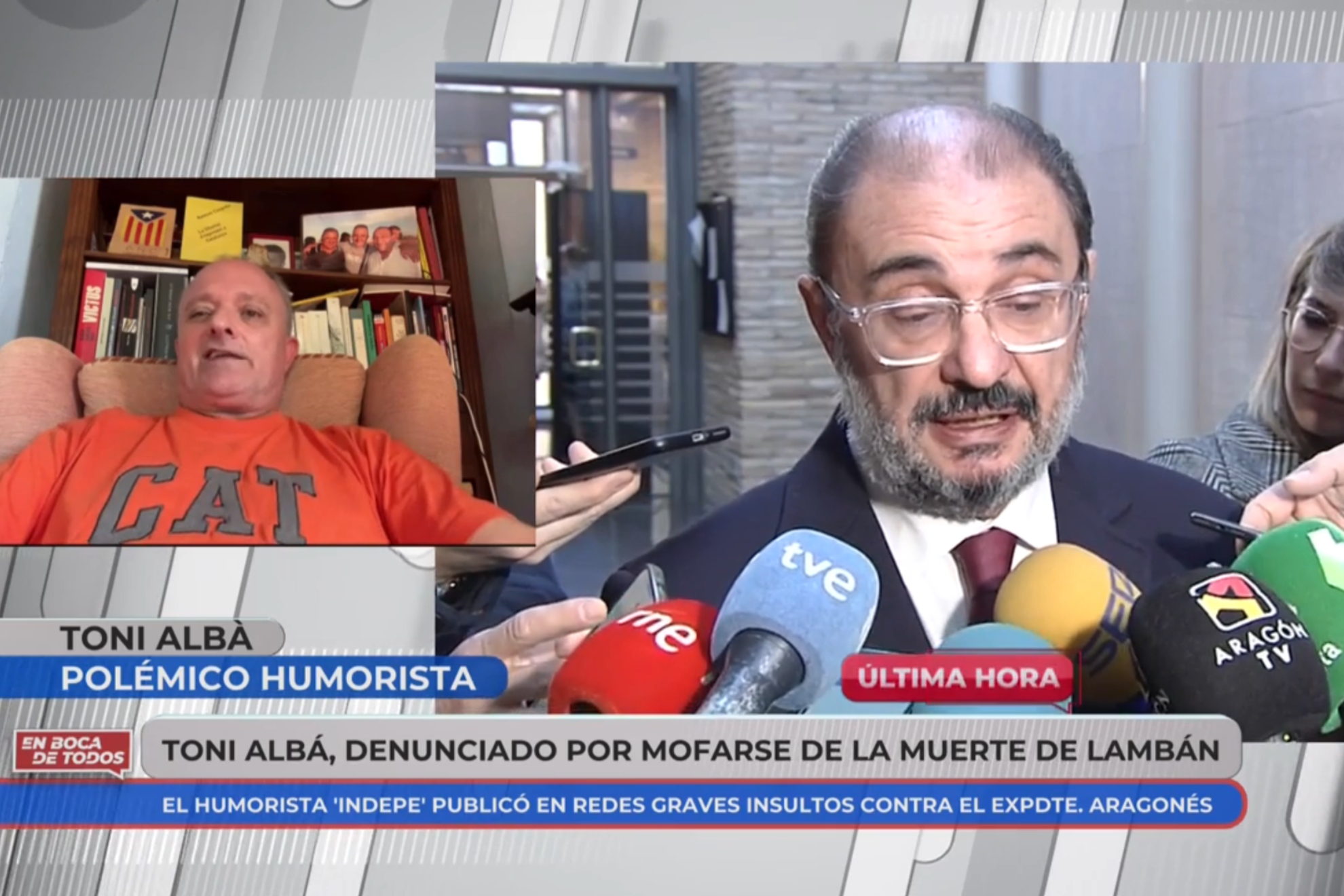 Toni Albà, sobre su polémico mensaje por la muerte de Javier Lambán ...