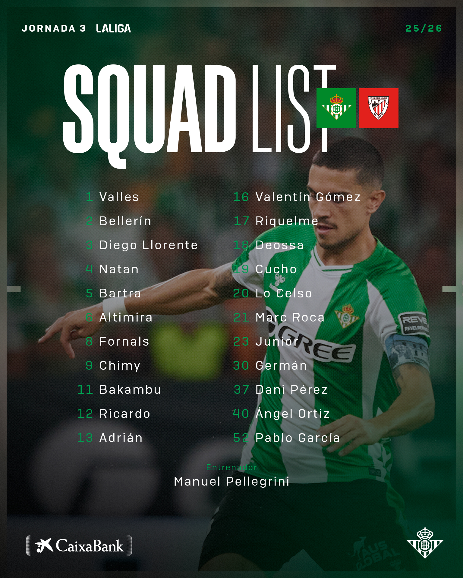 Diego Llorente, Marc Roca y Nelson Deossa, novedades en la lista de ...