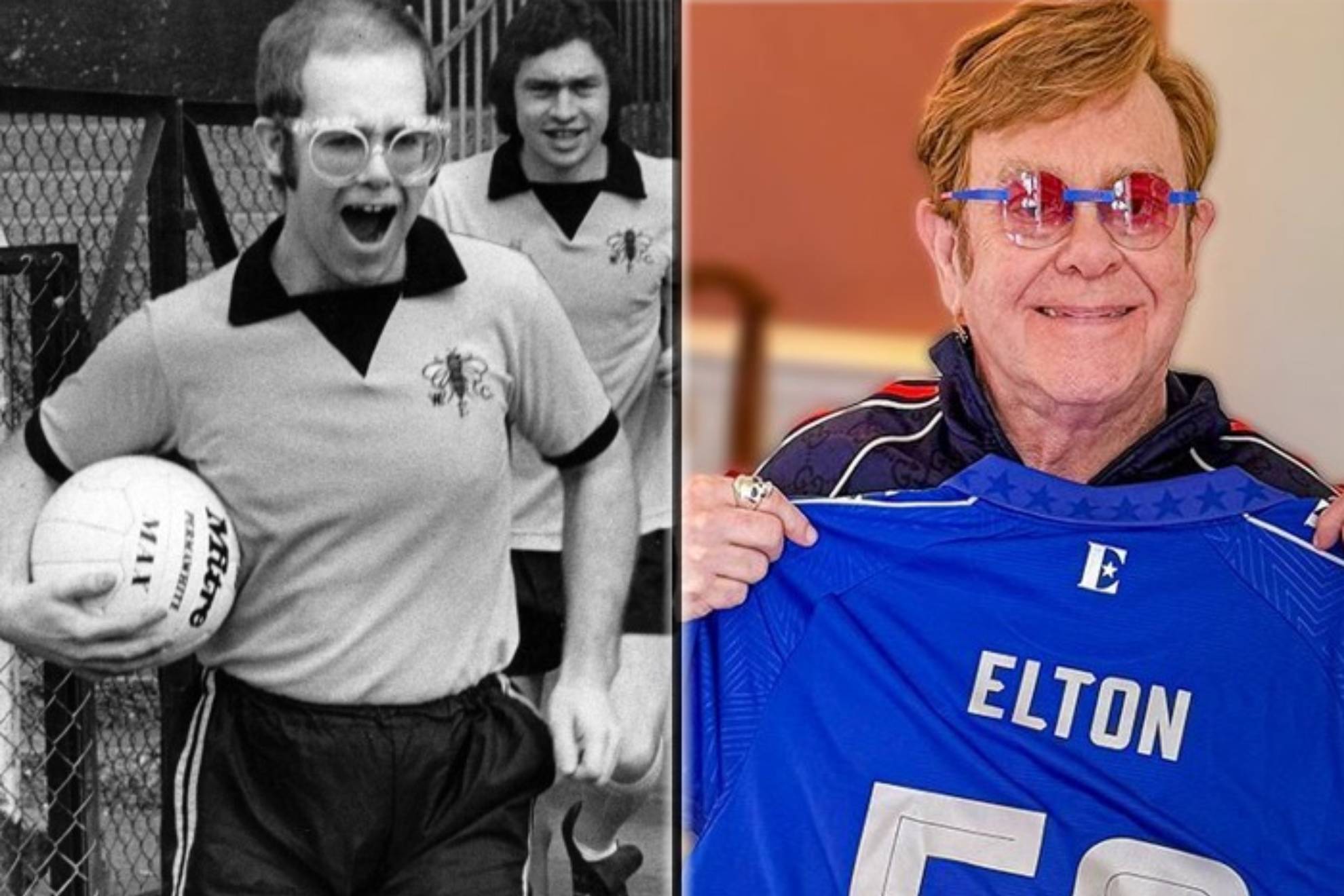 La piel española de Elton John: el cantante hizo historia en el fútbol ...